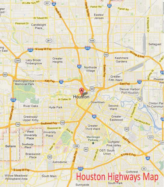 Houston National Highway Map